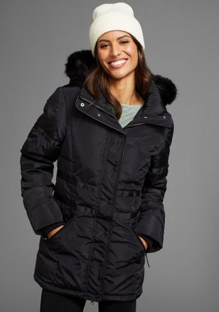 Laura Scott Winterjacke mit abnehmbarer Kapuze und Fellimitat