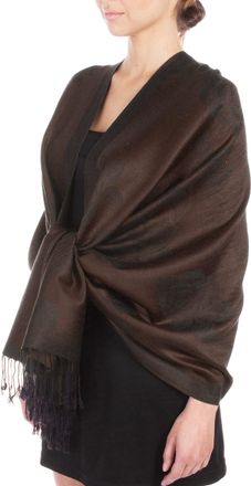Sakkas Two Tone Rose Pashmina Schal/Stola/Wrap - Braun/Schwarz