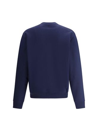 Ami Mens Logoed Sweatshirt Bleu Nuit Cotton Sweatshirts Sweater
