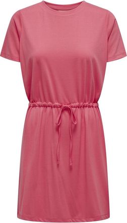 Jacqueline de Yong JdY Damen Locker Leichtes Sommer Kleid mit Bindeband Kurzarm Stoff Shirtkleid, Farben:Rot, Größe:M