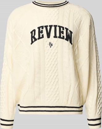Review Strickpullover mit Label-Stitching
