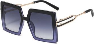 Generic Lunettes de soleil surdimensionnées tendance 2026 pour homme - Nuances dégradées UV400 - Lunettes de soleil rétro orange champagne - Noir et violet