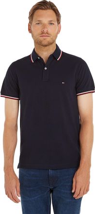 Tommy Hilfiger Herren Poloshirt Kurzarm Core Tommy Tipped Slim Fit, Blau (Desert Sky), 3XL