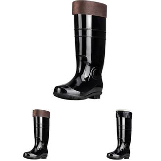 Generic Wellington Bottes de pluie thermiques pour homme - Imperm&eacute;ables - Antid&eacute;rapantes - En caoutchouc durable - Confortables - Doubl&eacute;es en fourrure peluche