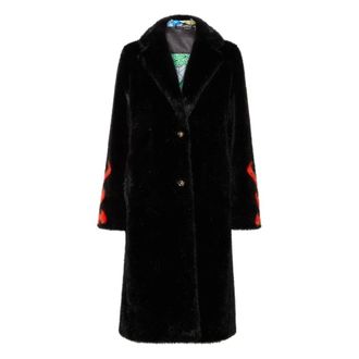 Philipp Plein Femme, Manteaux, Noir, Taille: 40 FR Coat Long Lil Monsters Gang