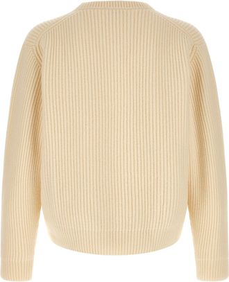 Jil Sander Fishermans Rib Wool Sweater - Cream