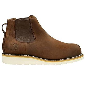Carhartt Work in Progress Mens Wedge 5 Chelsea Pull-On Steel Toe FW5233-M Boot, DARK BISON OIL TANNED, 9 Wide