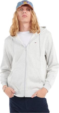 Tommy Jeans Homme, Sweatshirts et sweats &agrave; capuche, Gris, Taille: L SweaT-shirt zipp&eacute; ML - Tommy Jeans