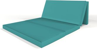 Aloha Klappmatratze, Gästematratze, 4-teilige Faltmatratze zusammenklappbar Matratze mit Transporttasche Farbe und Größe wählbar (Turquoise Blue / 115cm x 1
