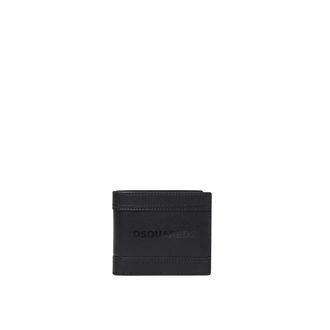 Dsquared2 Homme, Accessoires, Noir, Taille: ONE Size Portefeuille Bifold en Cuir Noir