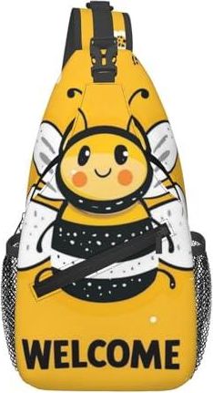 Generic Sac &agrave; dos &agrave; bandouli&egrave;re motif abeilles jaune vif pour homme, sac &agrave; dos de randonn&eacute;e