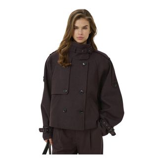 Gestuz Double-Breasted Coats - - Coats - Damen - Braun - L