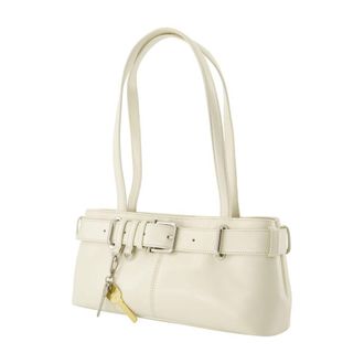 Osoi Womens Shoulder Brocle Mini Bag - Osoi Leather White Beige Cowhide Shoulder-Hobo-Bags