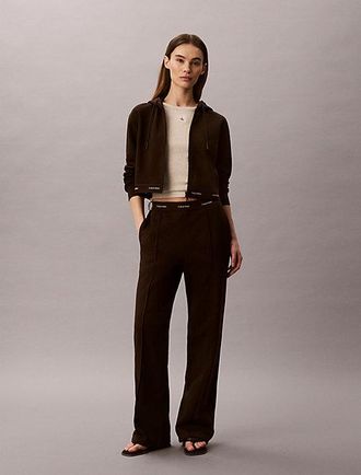 Calvin Klein Pantalon de jogging jambes larges &agrave; ceinture griff&eacute;e