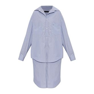 Balenciaga Zweilagiges Hemdkleid - - Dresses - Damen - Blau - S