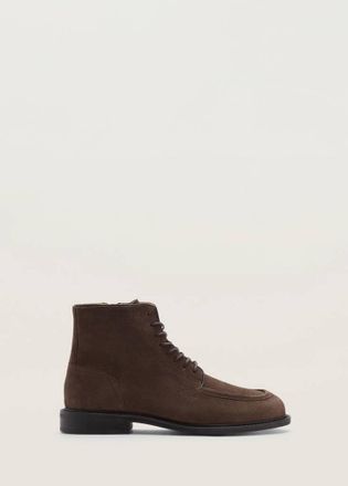Mango Bottines 100 % cuir su&eacute;d&eacute; marron - Homme - 40 - MANGO MAN