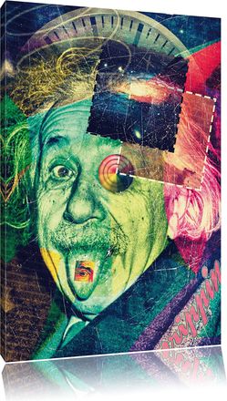Pixxprint Einsteins secretbild Bild, Größe: 80x60cm, Leinwandbild, fertig gespannt, Wandbild, Dekoration, Kunstdruck, kein Poster