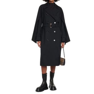 Burberry Womens Black Polyester Coat Clothing