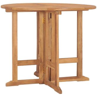 vidaXL Vidaxl - Table de jardin pliable &Oslash;90x75 cm - Bois de teck durable - Design peu encombrant - &Eacute;paisseur 2,2 cm - Assemblage requis