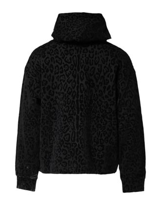 Dolce & Gabbana Leopard-Print Cotton Hooded Sweatshirt - Black