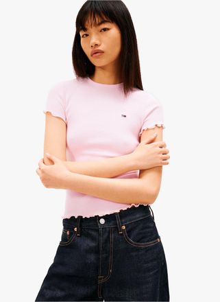 Tommy Hilfiger T-shirt droit en coton m&eacute;lang&eacute;