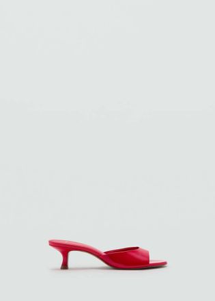 Mango Sandales lani&egrave;re talon kitten heel rouge - Femme - 35 - MANGO