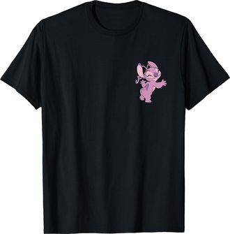 Disney Lilo & Stitch Dance Pose Angel Pocket Logo T-Shirt