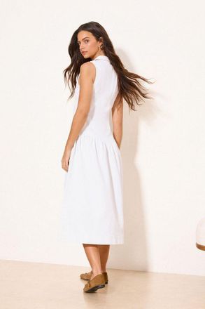 Lipsy Midikleid Lipsy Jeanskleid mit tief angesetzter Taille (1-tlg)