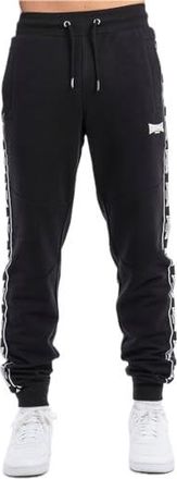 Lonsdale TENSTON Pantalon de jogging pour homme, coupe ajustée, noir/blanc, taille S