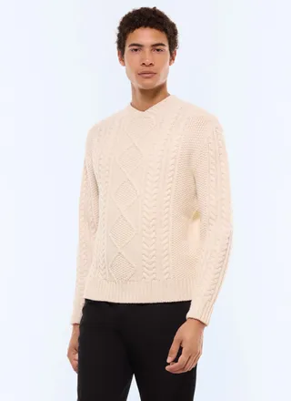 Fursac Pull torsadé à col rond en laine - Taille XXL - Homme