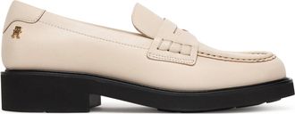 Tommy Hilfiger Slipper Tommy Hilfiger Elettra Penny Leather FW0FW09360 &Eacute;cru