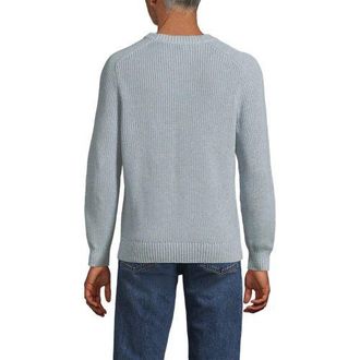 Lands End Melierter Rundhalspullover DRIFTER, Herren, Gr&ouml;&szlig;e:44-46 regular, Blau, by Lands End