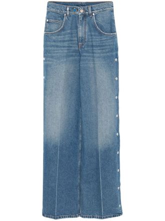Stella McCartney jean à détails de clous - Bleu