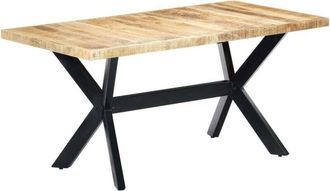 vidaXL Vidaxl - Table &agrave; manger 160x80x75 cm Bois de manguier massif brut