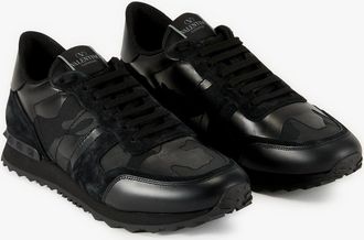 Valentino Baskets crant&eacute;es en cuir