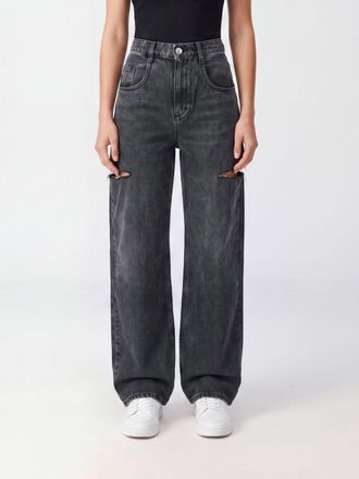 Maison Margiela Jean wide leg taille haute en denim de coton d&eacute;lav&eacute;