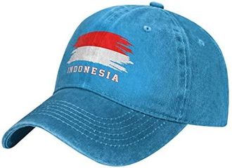Generic Pare-Soleil Casquette Drapeau Indon&eacute;sien Denim Indon&eacute;sien Vintage Casquette De Baseball S&eacute;chage Rapide Anti-Soleil Cap pour Femmes Homme Les Saisons