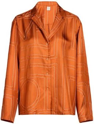 Toteme Chemise en soie surpiqu&eacute;e