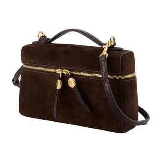 Tory Burch Womens Romy Slim Top Handle Purse - Tory Burch Leather Brown Calfskin Bags Handbags-Purses