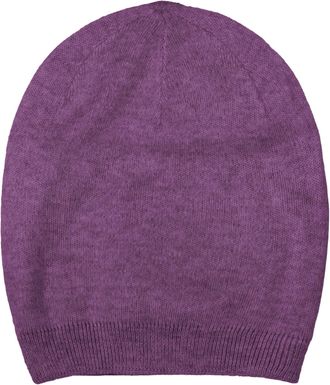 styleBREAKER Unisex Feinstrick Beanie Mütze Einfarbig mit Rippbündchen, Doppellagige Winter Strickmütze warm 04024195, Farbe:Violett