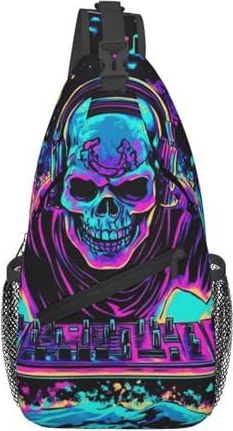 Generic Energetic Skeleton Dj Sac &agrave; bandouli&egrave;re de voyage pour homme Sac &agrave; dos de randonn&eacute;e