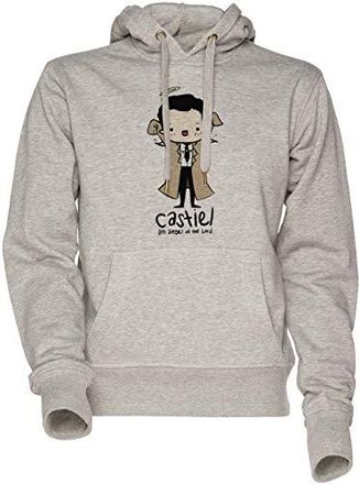 Vendax Vendax Castiel - Angel of The Lord Unisexe Homme Femme Sweat À Capuche Sweat-Shirt Gris Mens Womens Hoodie Sweatshirt Grey