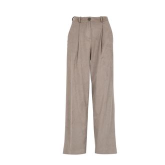 Roberto Ricci Design Velours Weite Beinhose Taubengrau - - Trousers - Damen - Grau - XS