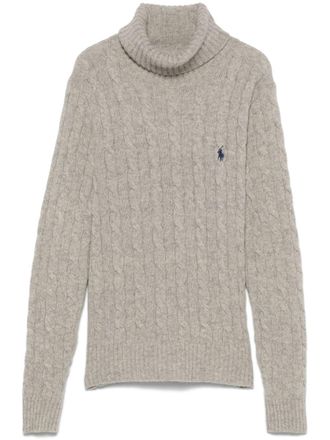 Polo Ralph Lauren pull en maille torsad&eacute;e - Gris