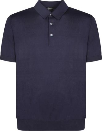 Ermenegildo Zegna Homme, Tops, Bleu, Taille: 2XL Polo en Coton Premium