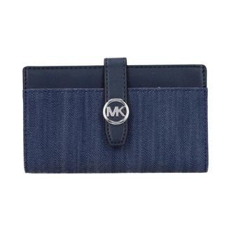 Michael Kors Geldb&ouml;rse aus Stoff mit mehreren Kartenf&auml;chern und M&uuml;nzfach - - Accessories - Damen - Blau - ONE SIZE