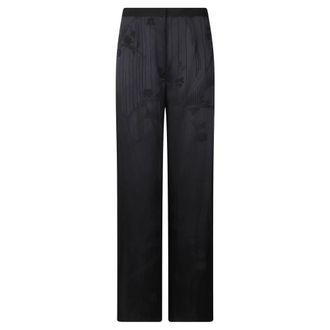 Forte_Forte Pantalon taille haute The Lotus en jacquard fluide - Femme - Pantalons - Bleu - Taille: 40 FR