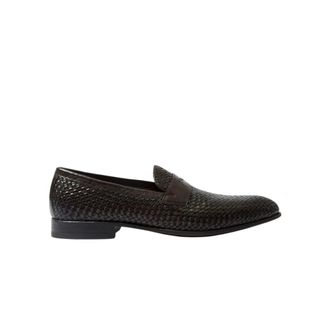Scarosso Vintage Braune Gewebte Kalbsleder Loafer - - Shoes - Herren - Braun - 39 EU