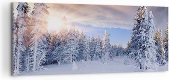 Arttor Panorama Bilder auf Leinwand 100x40cm Leinwandbild Abenteuer alpen winter schnee Groß Wanddeko Bild Schlafzimmer Wandbilder Dekoration Wohnzimmer Wall