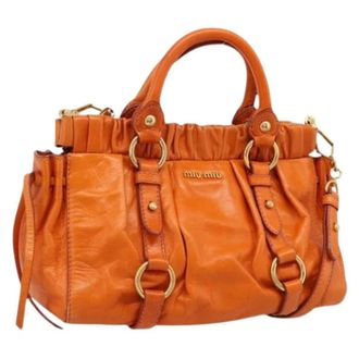 Miu Miu Sac &agrave; main Pre-owned - Femme - Pre-owned - Orange - Taille: ONE Size